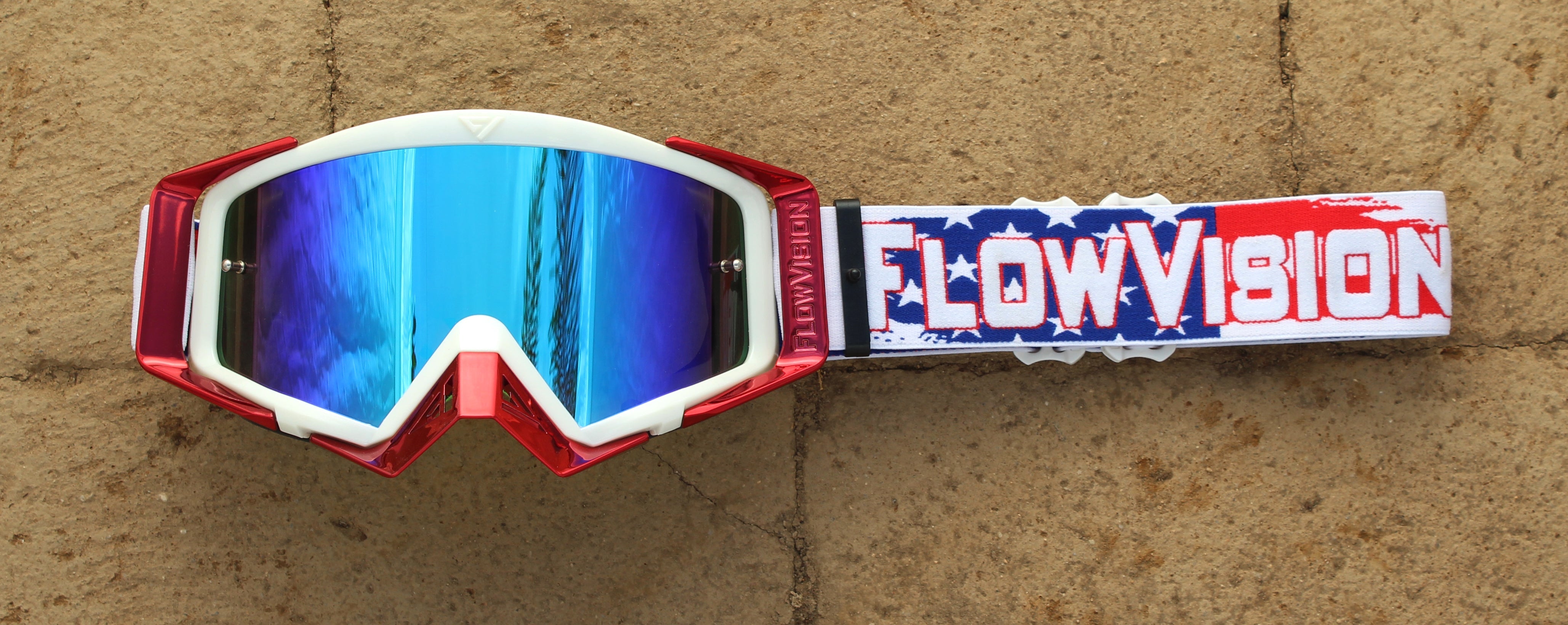 Flow Vision Rythem™ Motocross Goggle: Old Glory – Money Inc Motorsports