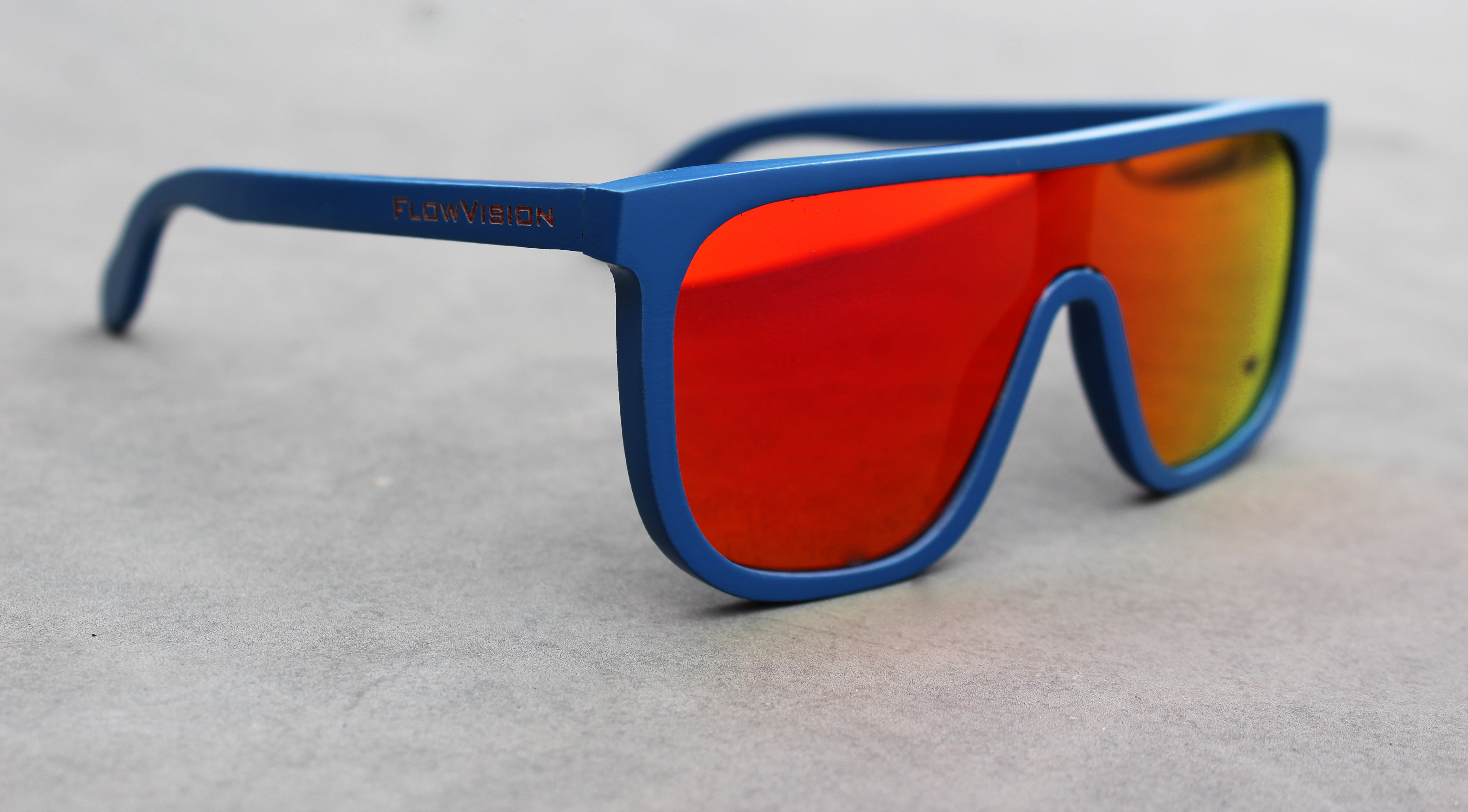 Flow Vision Podium™ Sunglasses: Liberty(Blue/Red) – Money Inc Motorsports