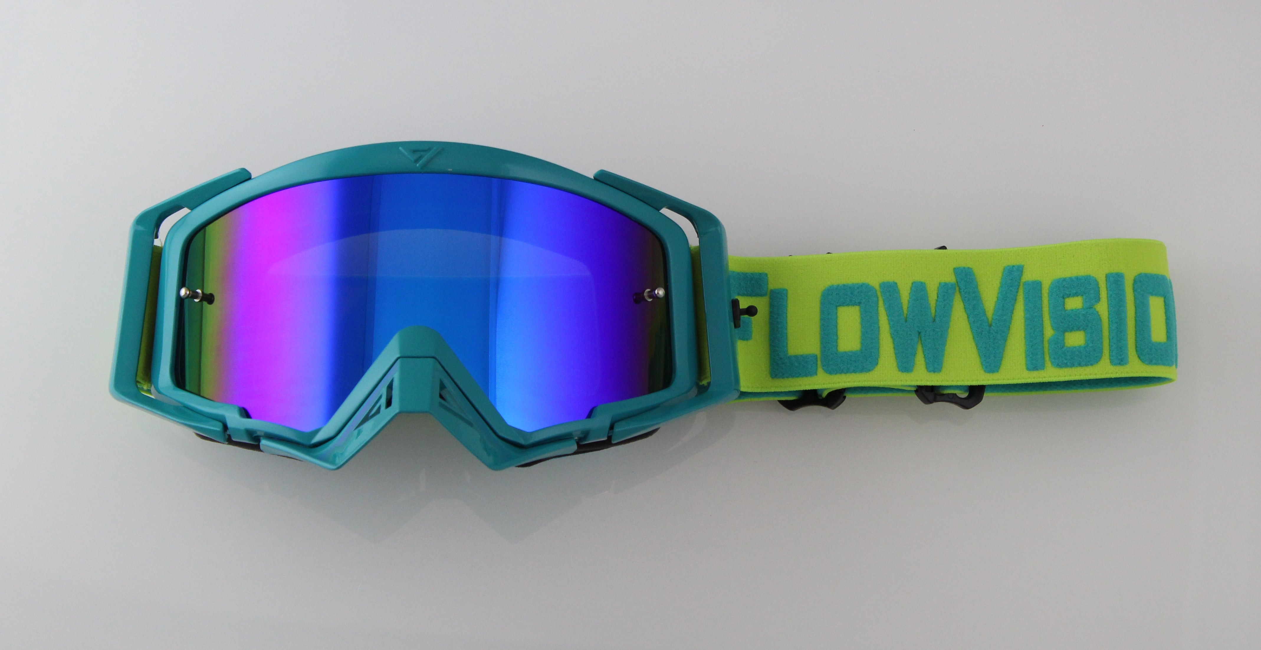 Flow Vision Rythem™ Motocross Goggle: Seafoam/Acid – Money Inc Motorsports